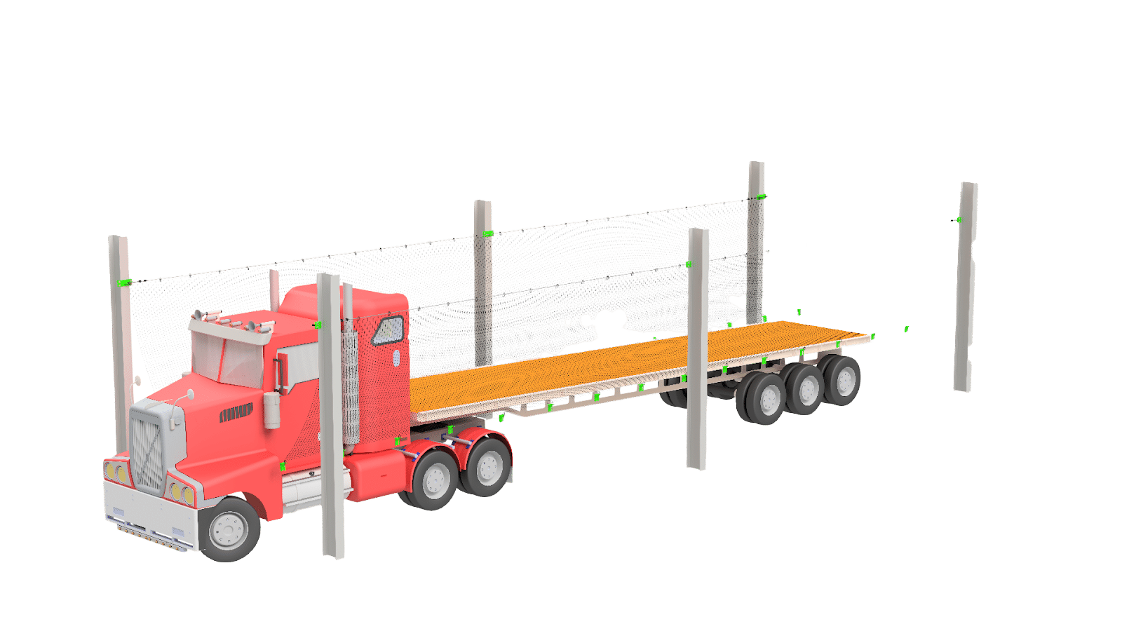 Column Mounted Flatbed Truck Netting | Canada | Liftsafe Fall ...
